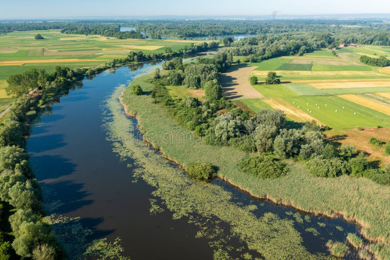 Oxbow Lake and the Floodplain by the River on a Gloomy, Cloudy Evening ...