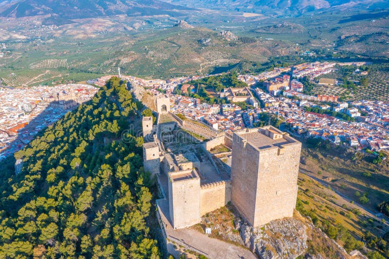 Aerial View of Parador De Jaen in Spain. Stock Image - Image of hill ...