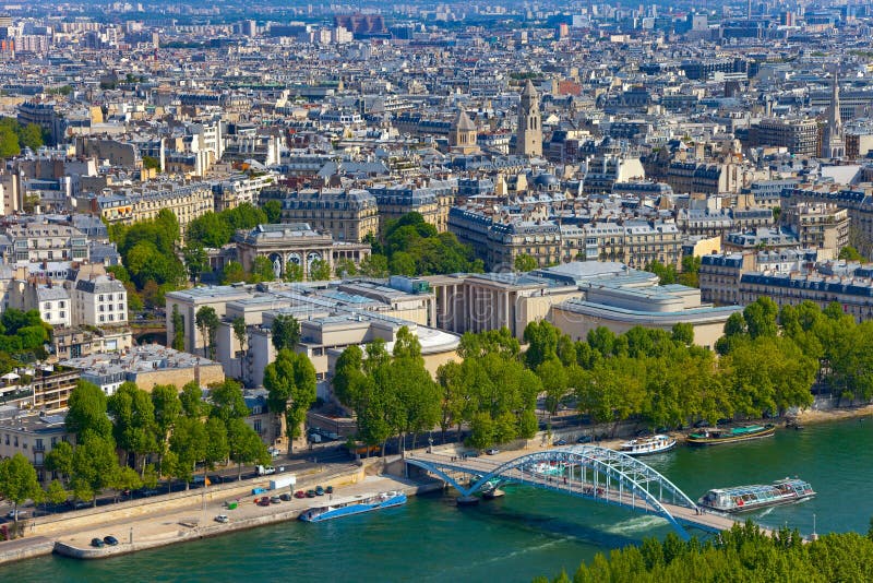 Aerial view of Paris stock image. Image of city, landmark - 15236351