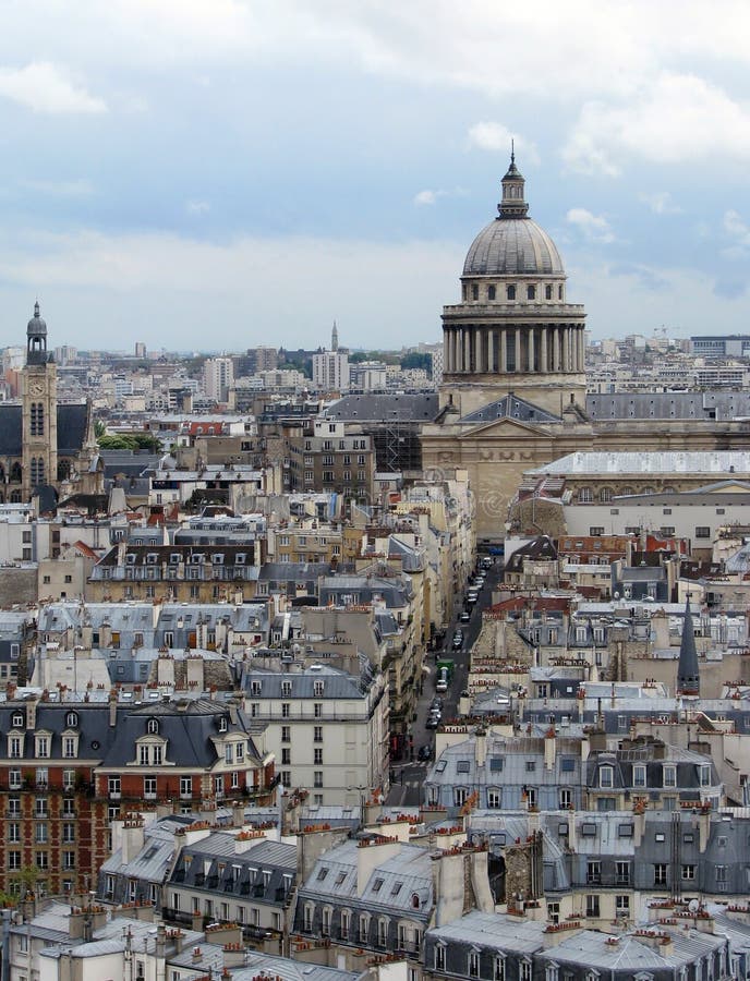 Aerial view of paris stock photo. Image of pantheon, building - 19857220