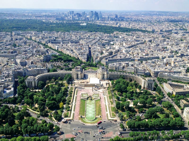 Aerial View of Paris from Eiffel Tower Stock Image - Image of eiffel ...
