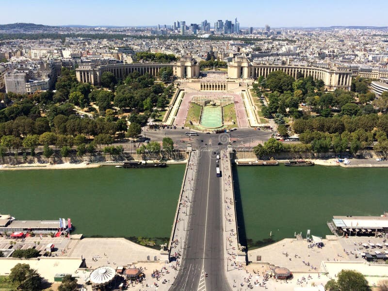 Aerial View of the River Seine Crossing the Urban Area in Paris ...