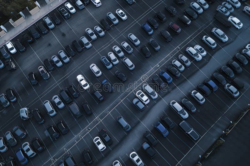 Aerial View Parking Lot and Car.Generative AI Stock Illustration ...