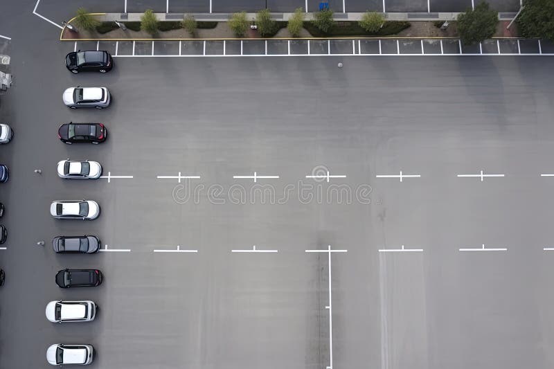 Aerial View Parking Lot and Car.Generative AI Stock Photo - Image of ...