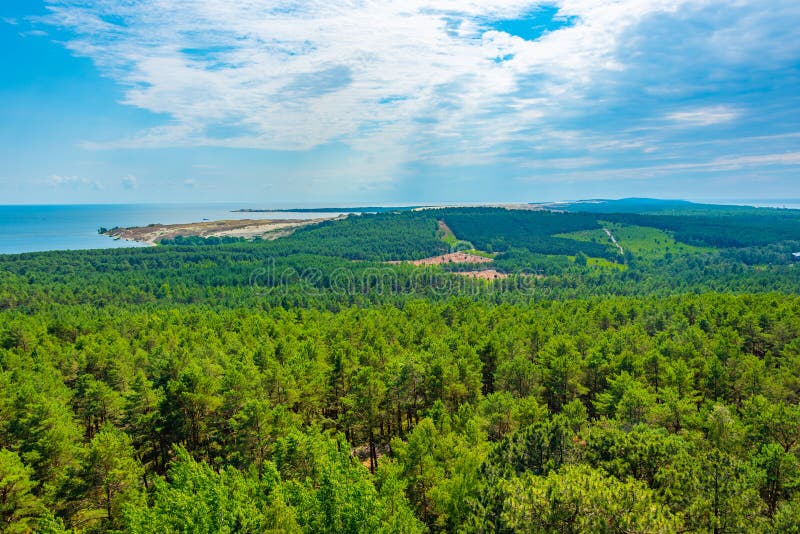 Aerial View of Parnidis Dunes and Coastline of Curonian Spit in Stock ...