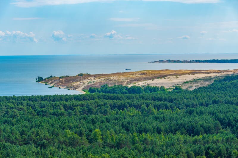 Aerial View of Parnidis Dunes and Coastline of Curonian Spit in Stock ...