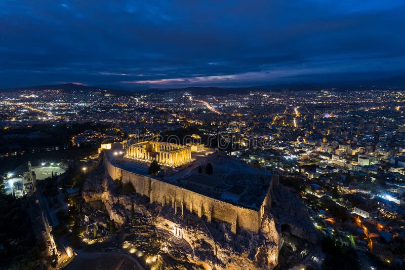 Aerial View of Parthenon and Acropolis in Athens Stock Photo - Image of ...