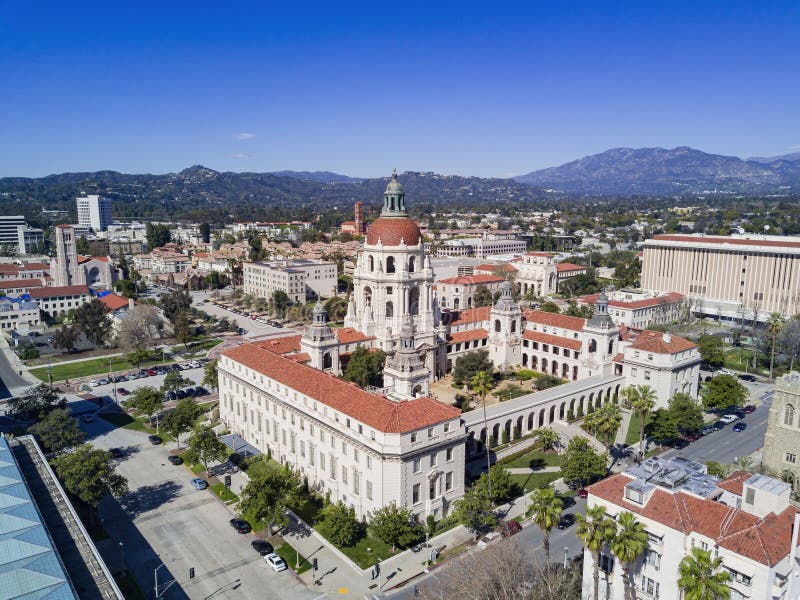 Aerial View of the Pasadena City Hall Stock Image - Image of pasadena ...