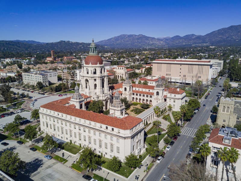 Aerial View of the Pasadena City Hall Stock Image - Image of landmark ...