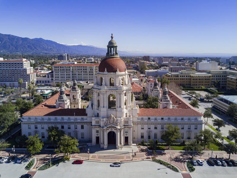 Aerial View of the Pasadena City Hall Stock Image - Image of road ...