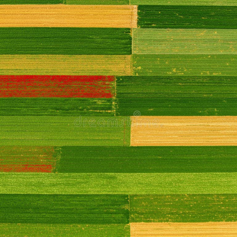 Aerial View of a Patchwork of Agricultural Fields Displaying a Variety ...