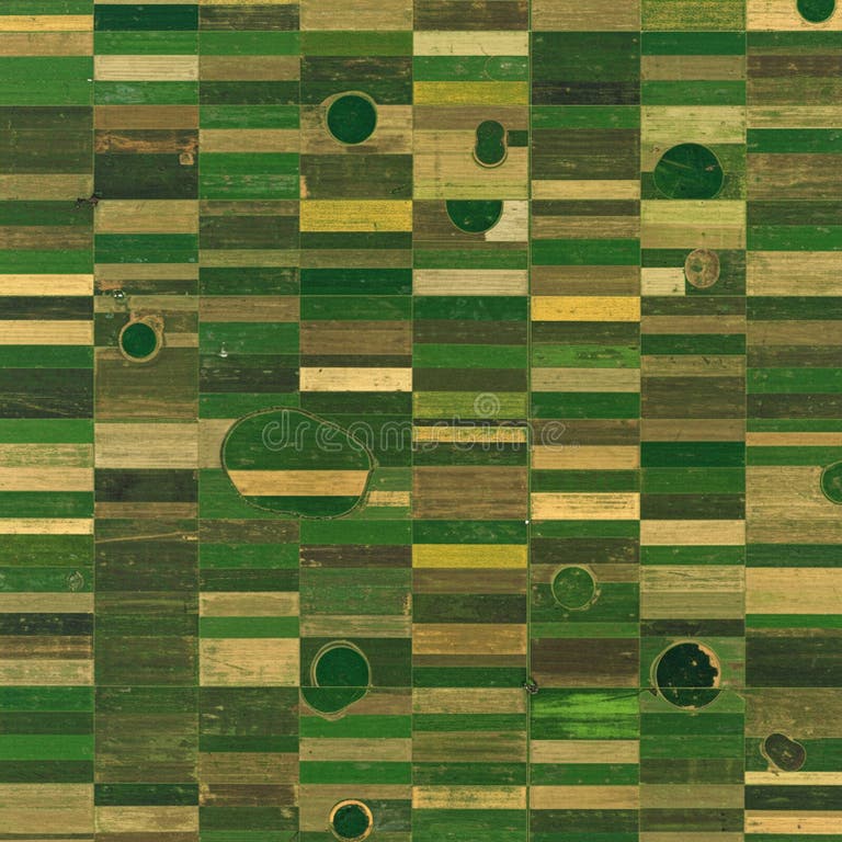 Aerial View of a Patchwork of Agricultural Fields with Rectangular ...