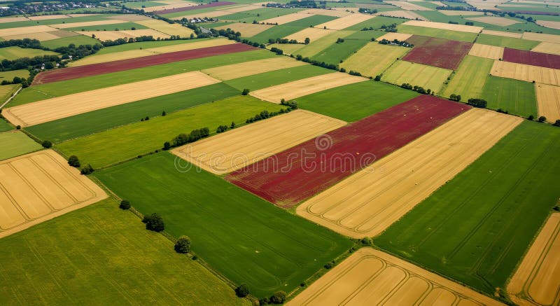 Aerial View of Varied Crop Fields, Ai Generated Stock Image - Image of ...