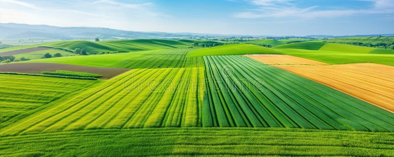 Aerial View of a Patchwork of Different Crops Stock Photo - Image of ...