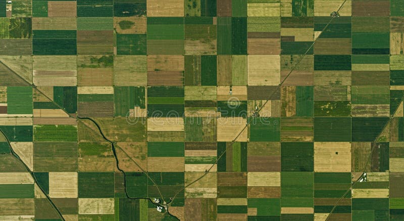 Aerial View of a Patchwork Landscape, Showcasing Numerous Rectangular ...