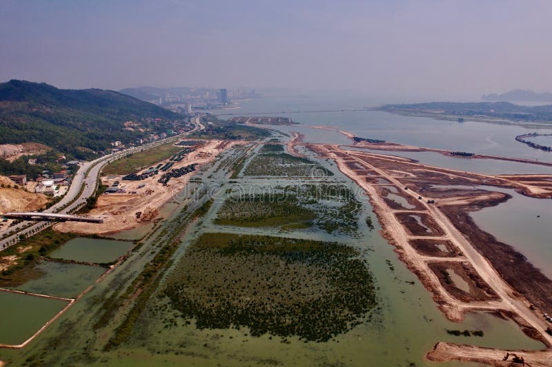 Aerial View of Pearl Farm Vietnam Stock Photo - Image of aerial, waves ...