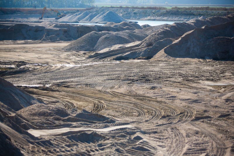 Aerial View of a Pebble Mine Work Site in Hungary Stock Photo - Image ...