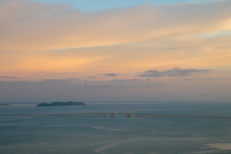 Aerial view Penang Bridge stock image. Image of high - 178746633