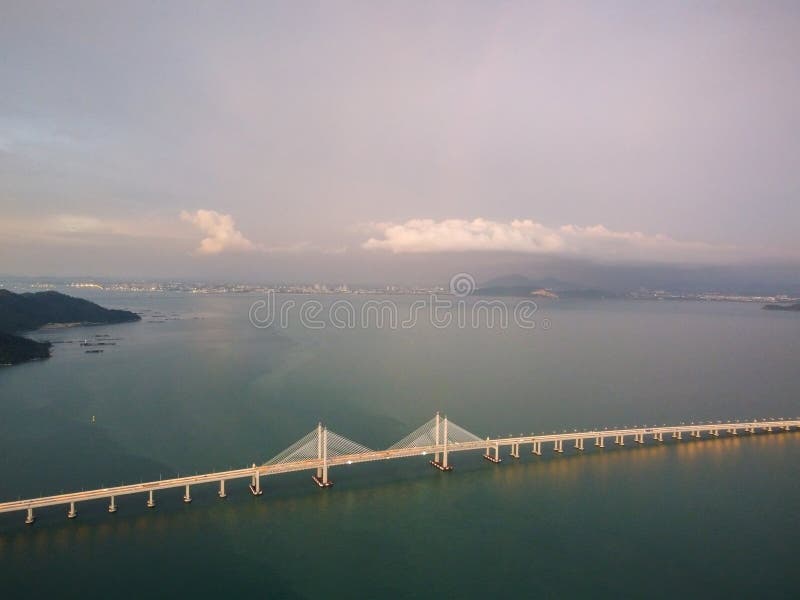 Aerial View Penang Second Bridge Stock Photo - Image of bridge ...