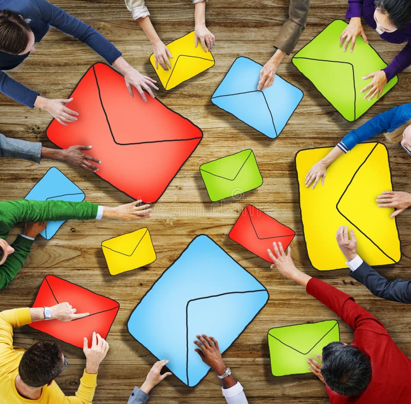 Aerial View of People and E-Mail Concepts Stock Illustration ...