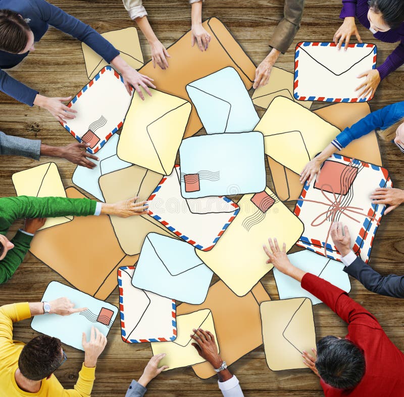 Aerial View of People and E-Mail Concepts Stock Photo - Image of ...