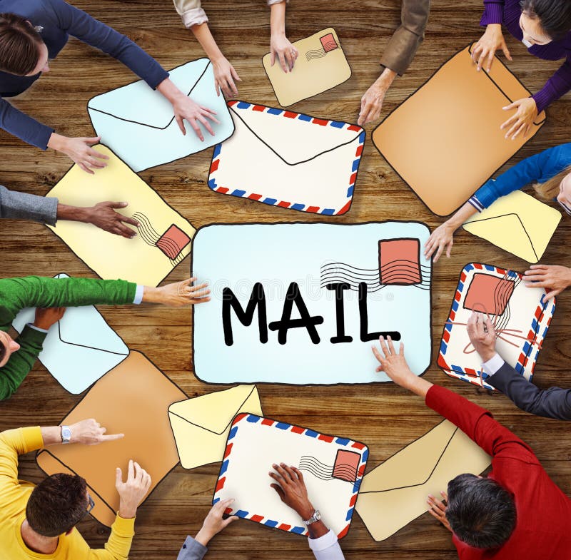 Aerial View of People and E-Mail Concepts Stock Illustration ...