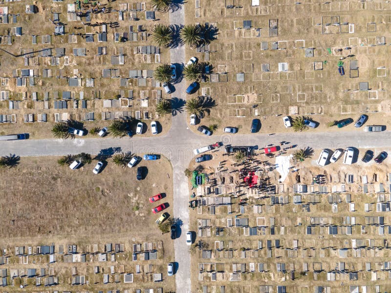 Aerial View of People Gathering at Funeral Service Stock Photo - Image ...