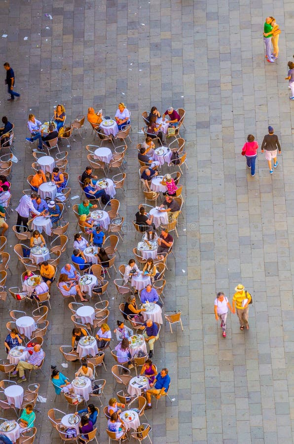 Aerial View of People Walking on San Marco Square in Venice...IMAGE ...