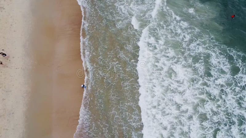 Aerial View of People on a Wavy Beach Stock Video - Video of people ...