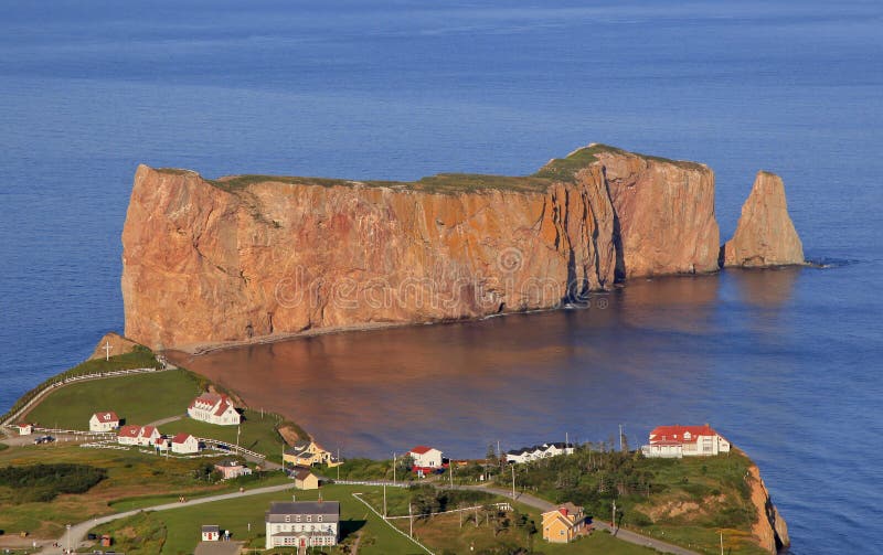 View on the Perce Town, a Popular Spot for Tourists. Perce, Quebec ...