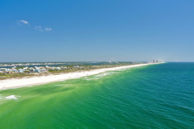 Aerial View of Perdido Key Beach and Ono Island at Spring Break Stock ...