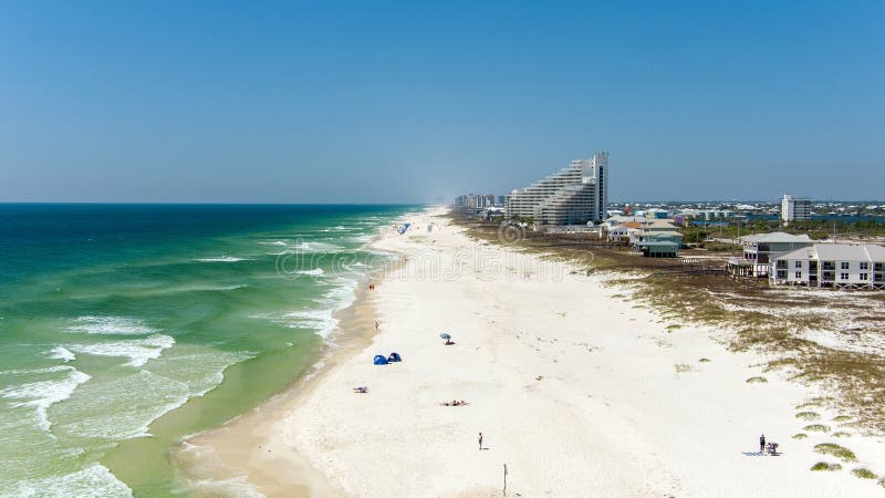 Aerial View of Perdido Key Beach and Ono Island at Spring Break Stock ...