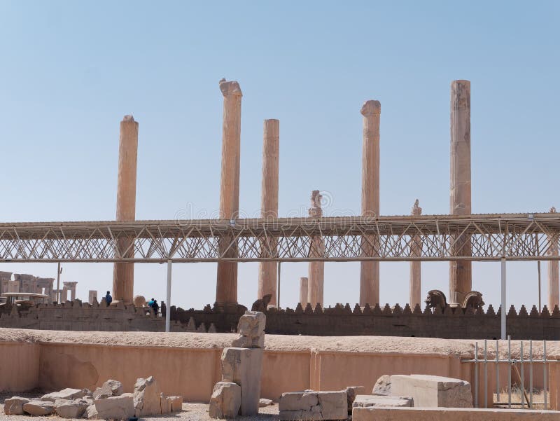 Aerial View of Persepolis Castle Ruins Stock Image - Image of ...