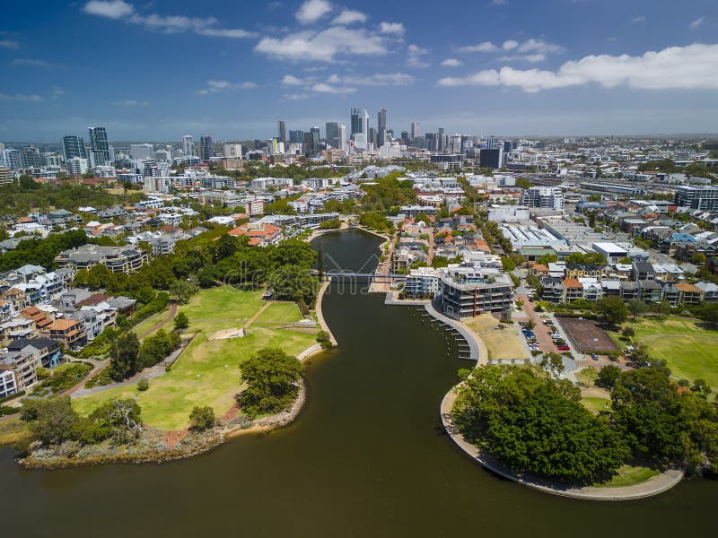 Perth CBD in Australia stock image. Image of area, urban - 381892815
