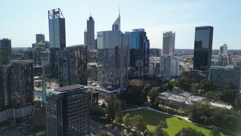 Aerial View of Perth Cityscape and Swan River, Australia Stock Photo ...