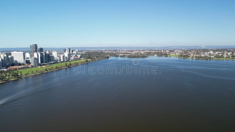 Aerial View of Perth Cityscape and Swan River, Australia Stock Image ...