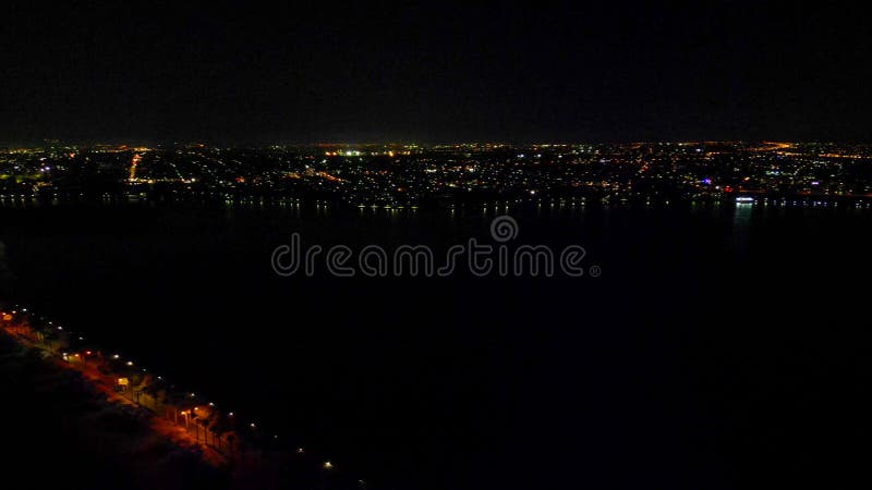 Aerial View of Perth Skyline at Night Stock Image - Image of road ...