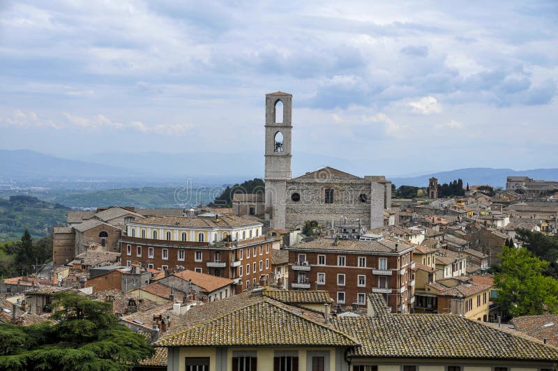 Aerial View of Perugia, Italy Showcasing Its Charming Architecture ...