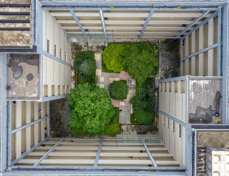 Aerial View of a Petite Garden, Seen from Above Editorial Stock Photo ...