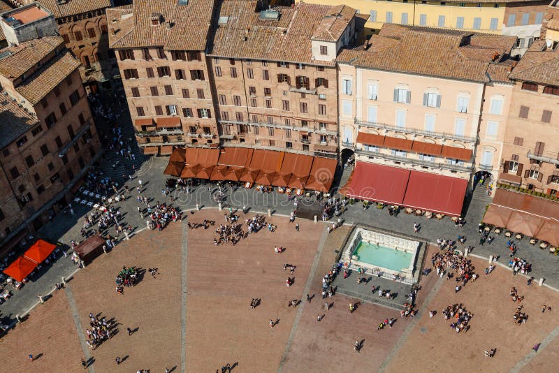 Aerial View on Piazza Del Campo Stock Photo - Image of landscape ...