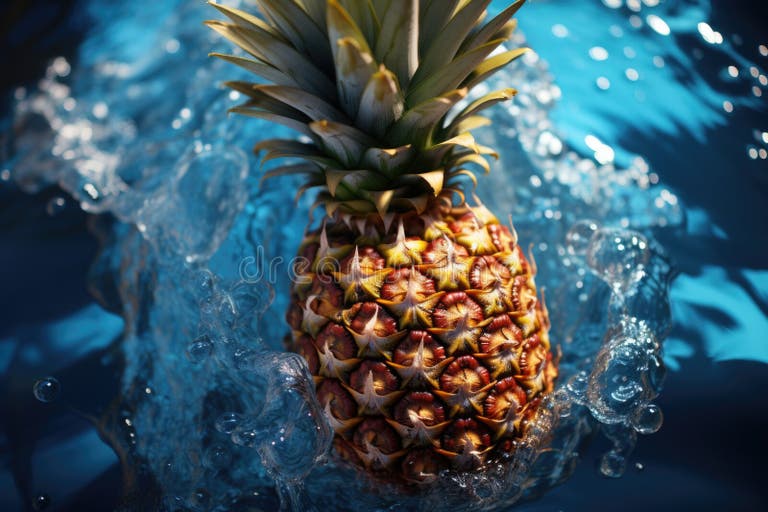 Aerial View, Pineapple, Blue Ex Stock Illustration - Illustration of ...