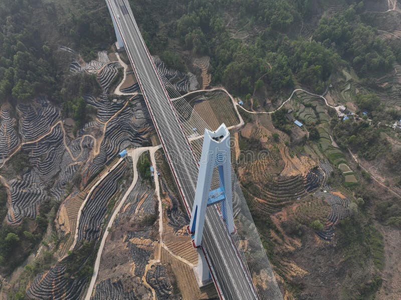 Aerial View of Pingtang Bridge in Guizhou, China Stock Photo - Image of ...