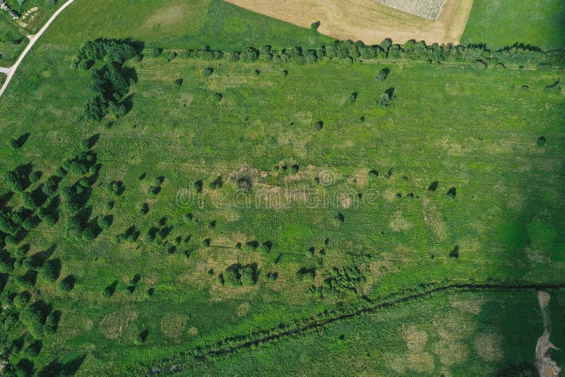 Aerial View of Plains and Fields Stock Photo - Image of grass, weather ...