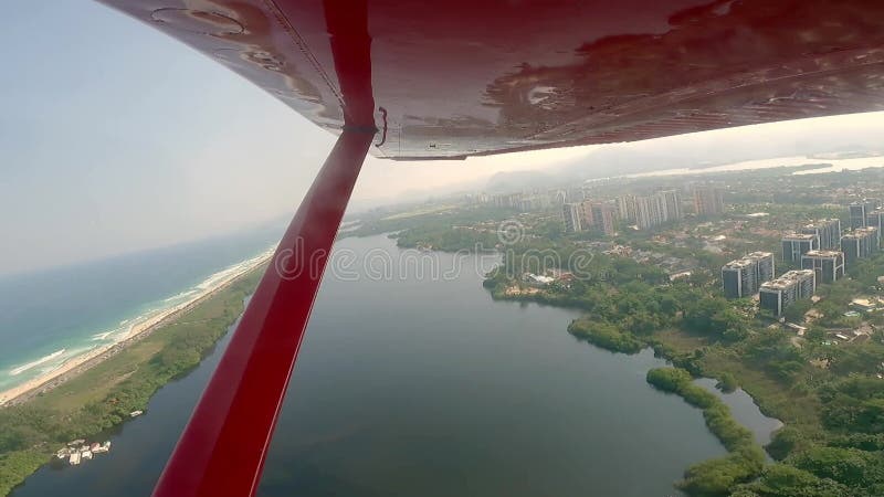 Aerial View of a Plane Taking Off in Rio De Janeiro. Stock Video ...