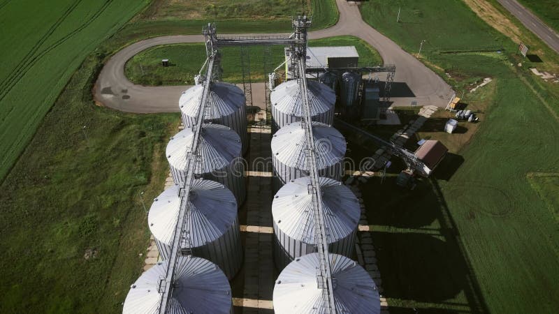 Silo System Tanks, Grain Bin and Elevator Stock Footage - Video of ...