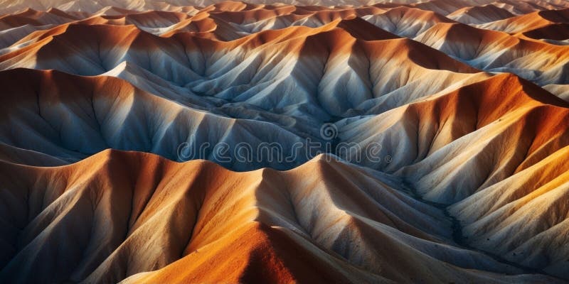 An Aerial View of a Plateau Eroded into a Series of Sharp Ridges. Stock ...