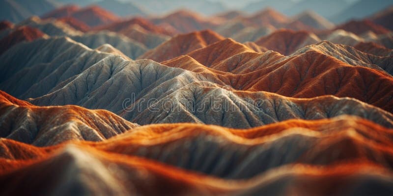 An Aerial View of a Plateau Eroded into a Series of Sharp Ridges. Stock ...