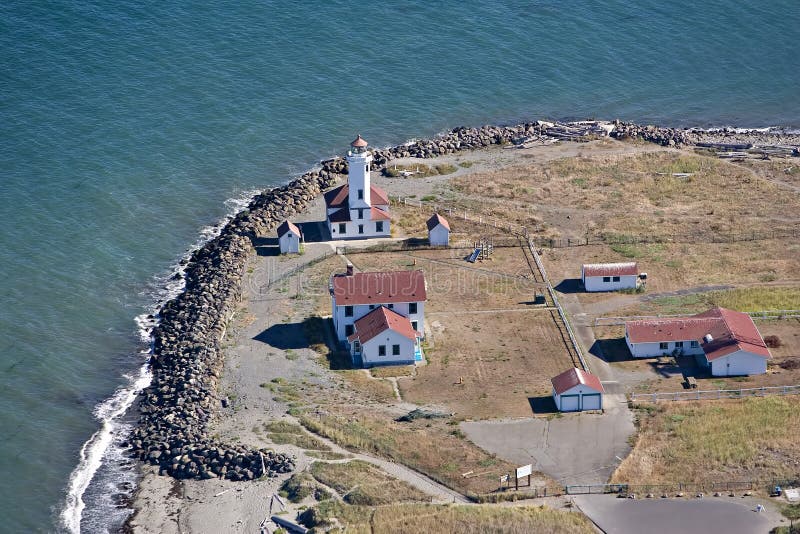 Aerial View of Deception Pass Bridge Stock Image - Image of sunshine ...