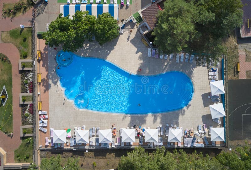 Aerial View of the Pool in the Form of a Foot Stock Image - Image of ...