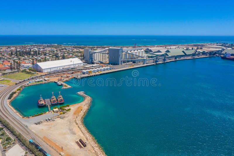 Aerial View of a Port in Geraldton, Australia Stock Image - Image of ...